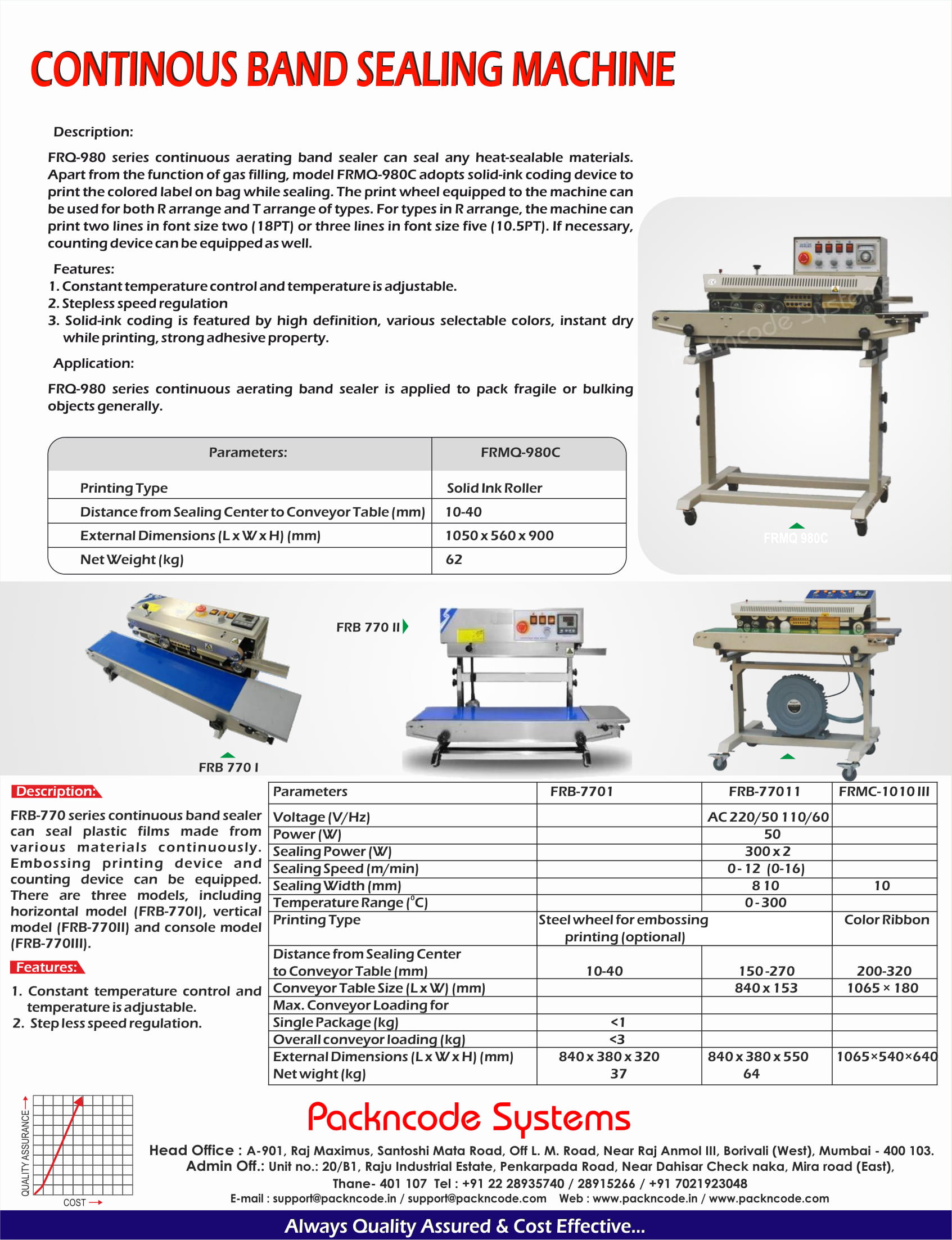 Continuous Band Sealing Machine